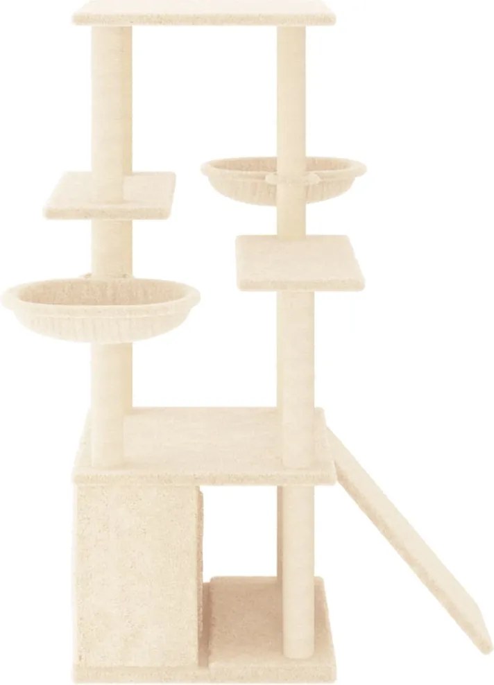 Škrabadlo pro kočky se sisalovými sloupky krémové 133 cm 171756