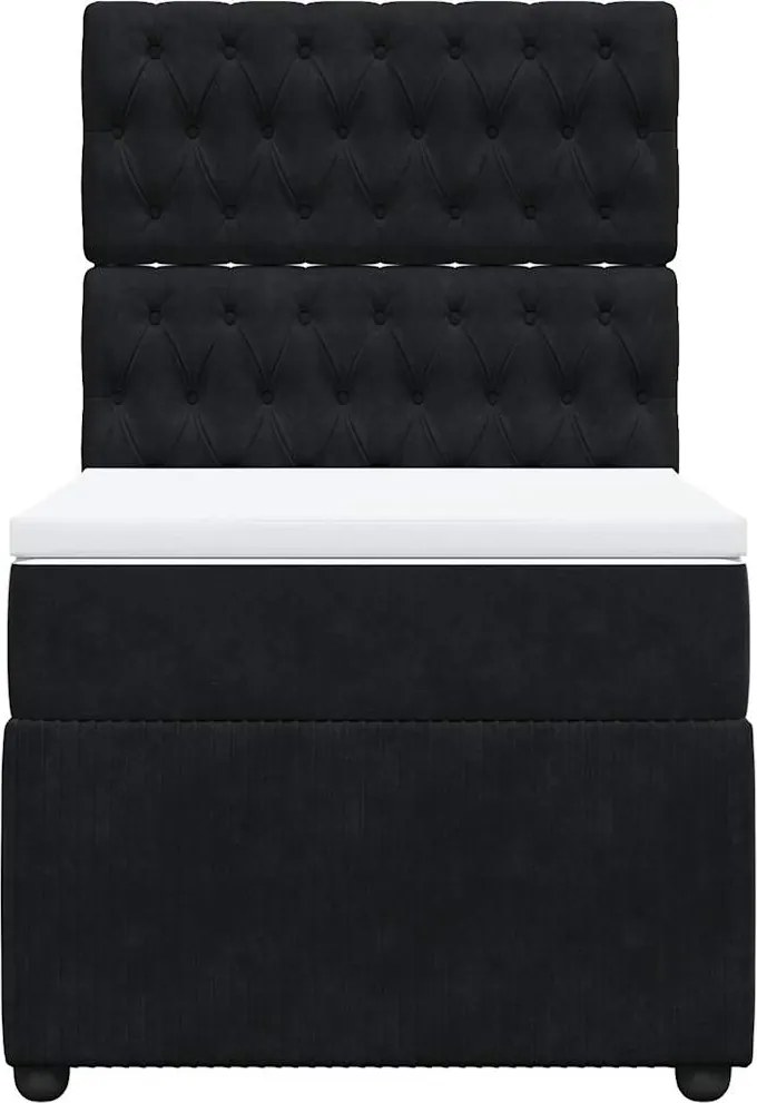 Box spring postel s matrací černá 90x200 cm samet 3292246