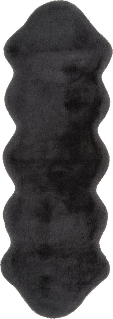 XXXLutz UMĚLÁ KOŽEŠINA, 60/180 cm, antracitová - Online Only koberce & rohožky - 005937001001