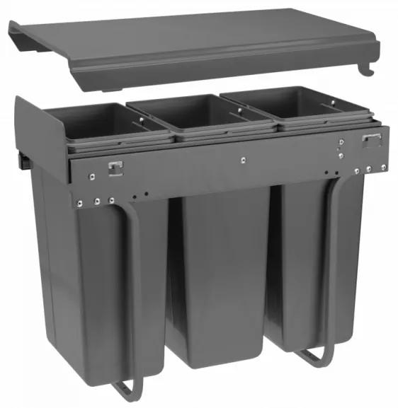 In-Design Odpadkový koš GATOR šířka 300 mm Členění odpadkového koše: 3x10l