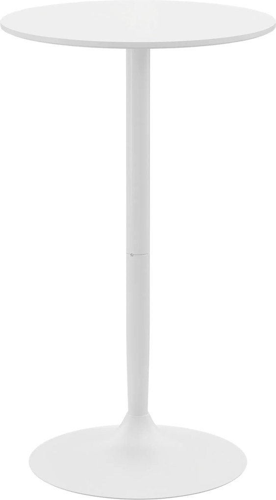 HOMCOM Barový stůl Bistro stůl Kulatý party stůl Ø60 x 102 cm Poseur stůl do jídelny, obývacího pokoje, ocel, bílý | Aosom