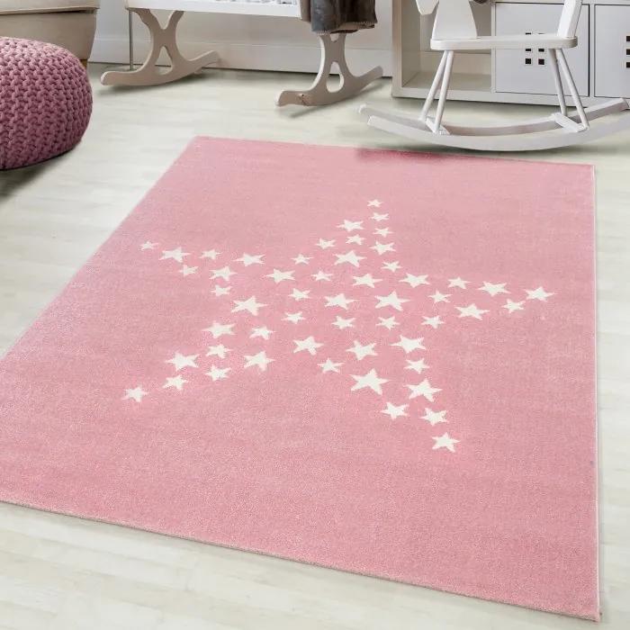 Dětský koberec Bambi 870 pink Kulatý průměr 160 cm