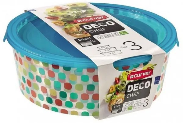 Sada 3ks dóz DECO CHEF - tečky CURVER OEM R32233