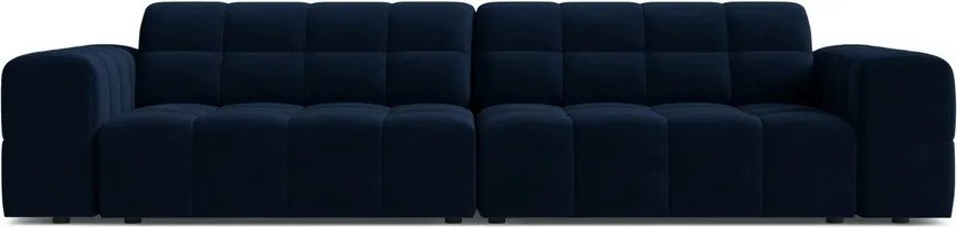 Tmavě modrá sametová pohovka 252 cm Chicago – Cosmopolitan Design