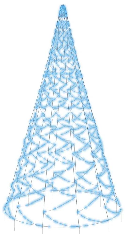 343548 vidaXL Vánoční stromek na stožár 3 000 modrých LED diod 800 cm