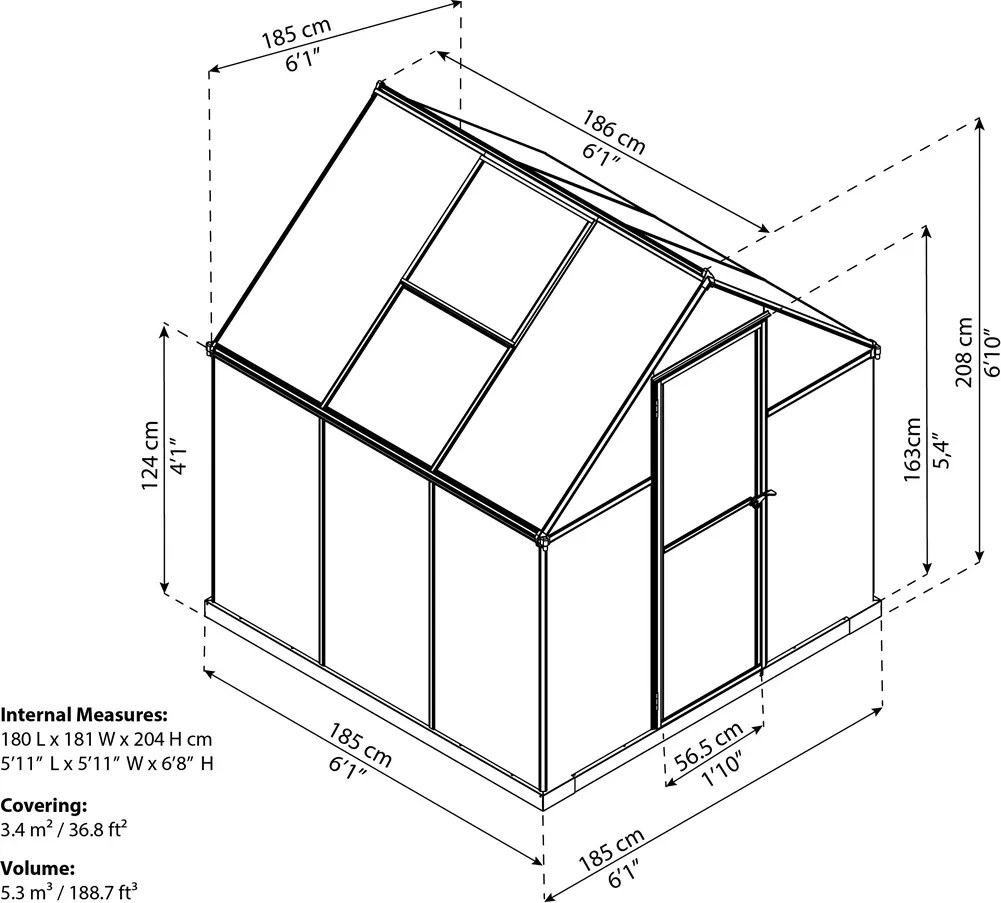 Polykarbonátový skleník Palram multiline 6x6