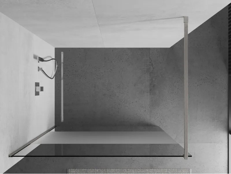 Mexen Kioto, sprchová zástěna Walk-In 90 x 200 cm, 8mm čiré sklo-námraza, broušená ocel profil, 800-090-101-97-35