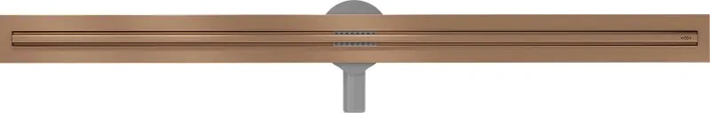 Mexen Flat 360° Slim otočný lineární odtok 110 cm, kartáčovaná měď - 1C41110