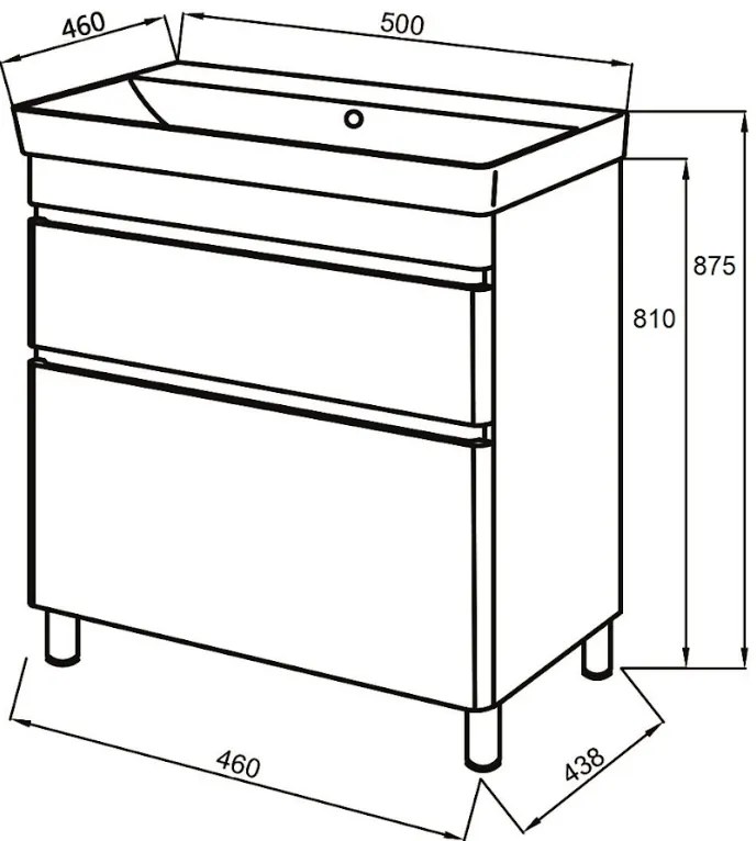 Lavedo Vivace Mokko 50 koupelnová skříňka s umyvadlem