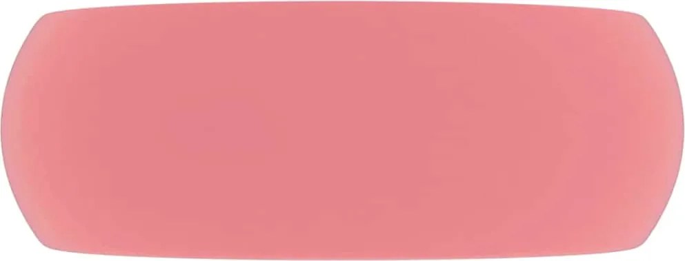 Luxusní umyvadlo kulaté matné růžové 40 x 15 cm keramické 146999