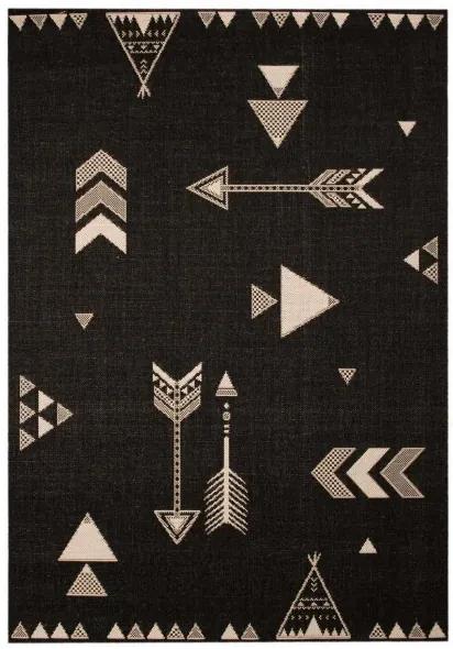 Hans Home | Kusový koberec Vini 103021 Arrows Barney 120x170 cm, černý