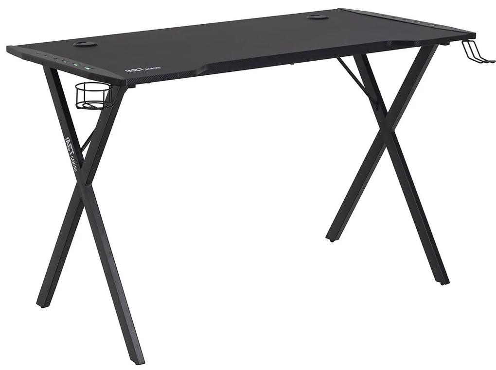 ACTONA Herní stůl Elijah − černá 75 × 120 × 60 cm