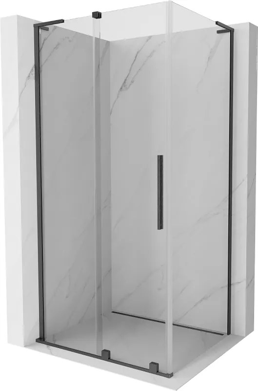 Mexen Velar L, sprchový kout s posuvnými dveřmi 120 x 90 cm, 8mm čiré sklo, grafit broušený, 871-120-090-03-66