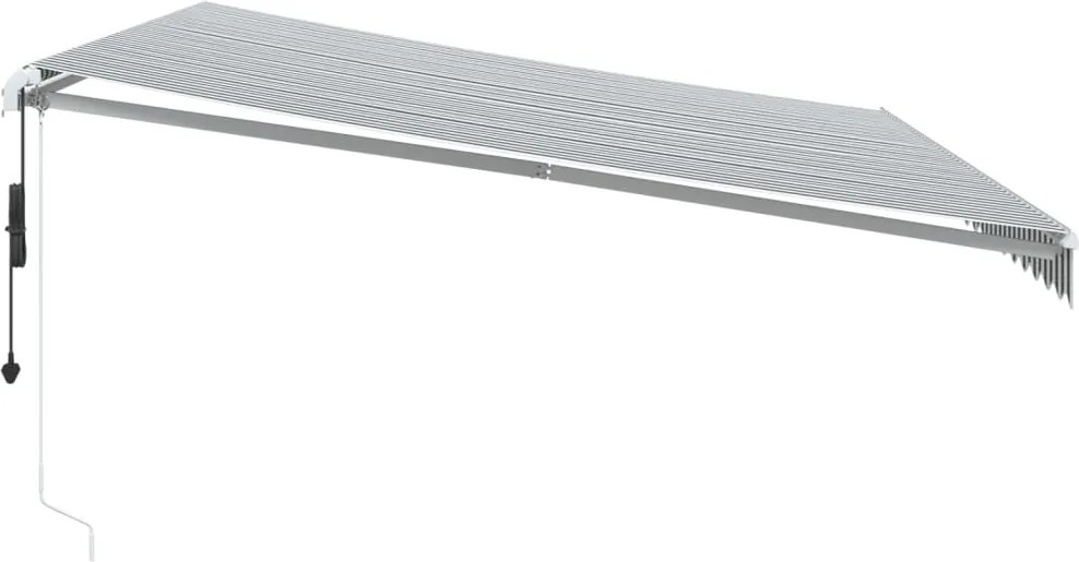 Automatická zatahovací markýza antracitová a bílá 500 x 350 cm 3215802