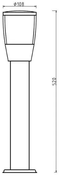 Prémiová venkovní lampa sloupek Madrid na 1 žárovku E27, 52cm, černý