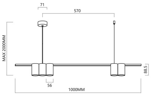 Lustr na lanku GENESIS 5xGU10/8W/230V zlatá