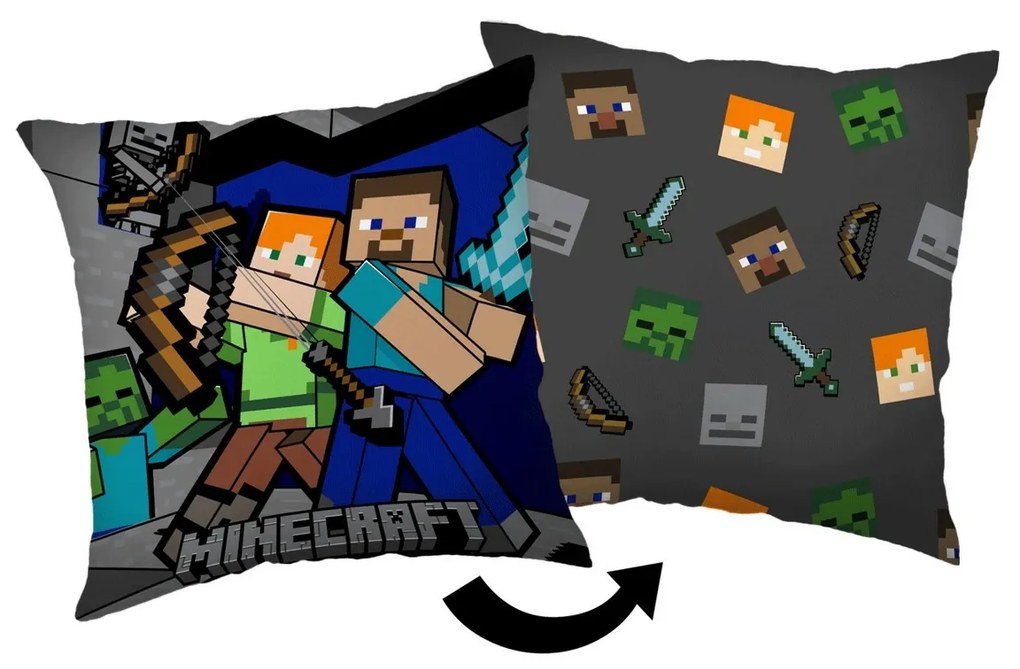 Jerry Fabrics Polštářek Minecraft Survival Mode, 40 x 40 cm