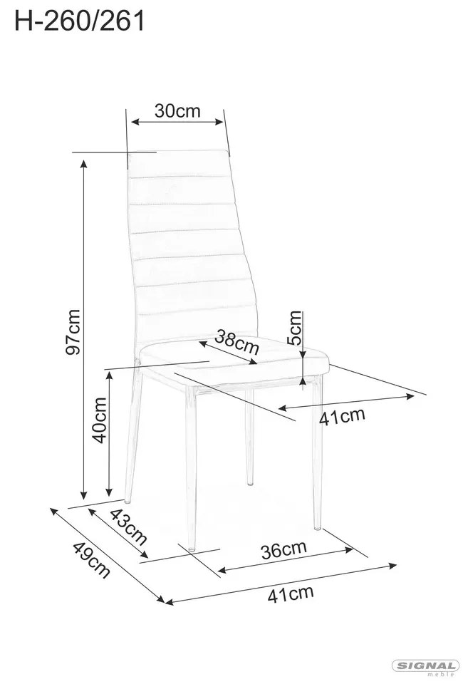 Čalouněná jídelní židle H-261 BIS šedá
