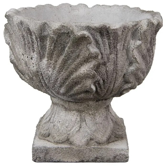 Šedý obal na květináč antický sloup – 20x17 cm