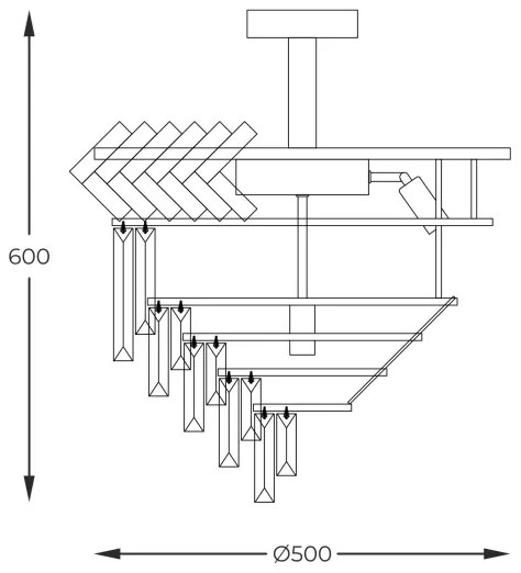 Zuma Line C23910/9 - Lustr na tyči LYON 9xE14/40W/230V zlatá