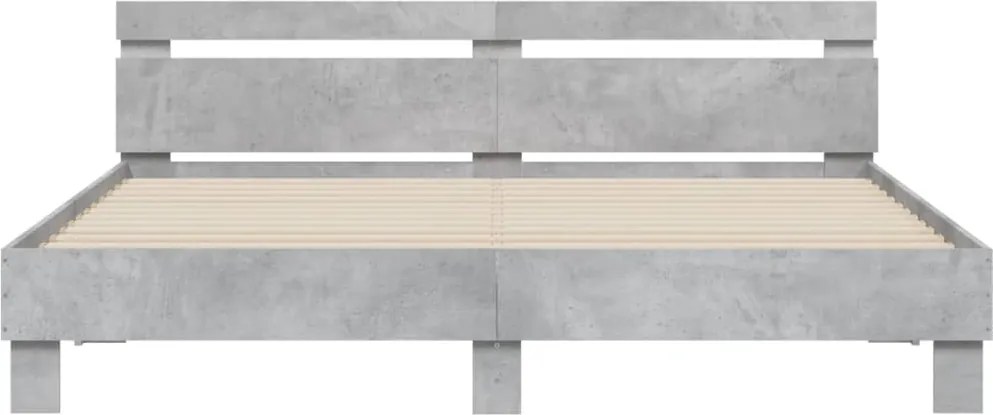 Rám postele s čelem betonově šedý 160 x 200 cm kompozitní dřevo 3207409