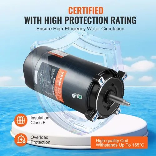 1,12 kW motor bazénového čerpadla 115/230 V 13,6/6,8 A 56J 3450RPM 90μF/250 V