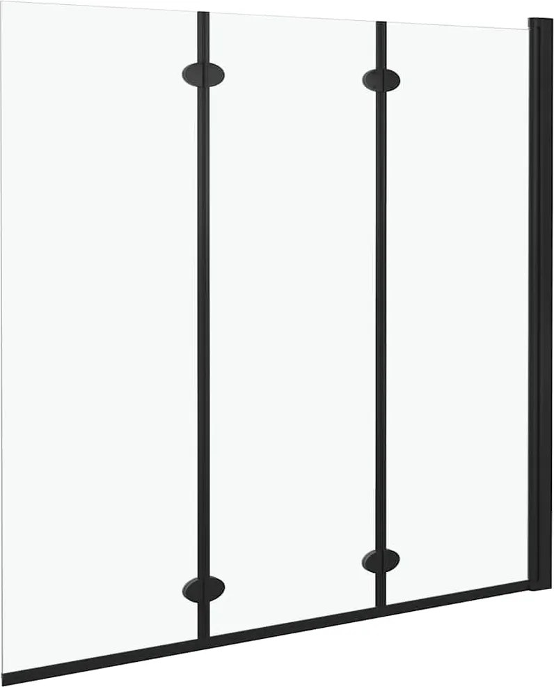 Skládací sprchový kout se 3 panely ESG 130 x 138 cm černý 147191