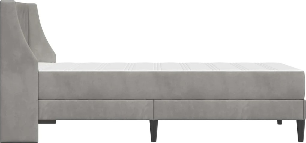 Rám postele s matrací s matrací Světle šedá 90 x 200 cm samet 3414771