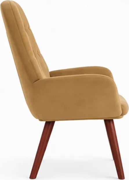 relaxační křeslo, odpočinkové, dřevo/kov/textil, 96x69x78 cm, nohy tmavé/hnědá, Dekorino KR20260053
