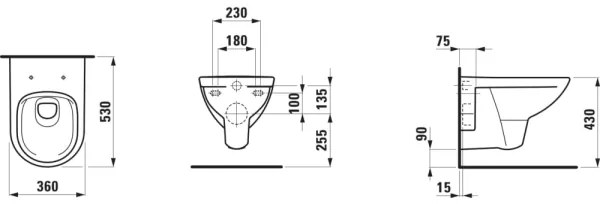 LAUFEN H8669510000001 - Závěsné WC PRO keramika/bílá +prkénko SoftClose PRO bílá
