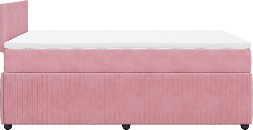 Box spring postel s matrací růžová 120 x 200 cm samet 3290009