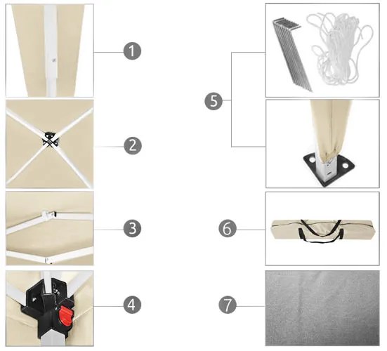 Malatec Zahradní párty stan, altán, 3x3m, béžový, 7898 5900