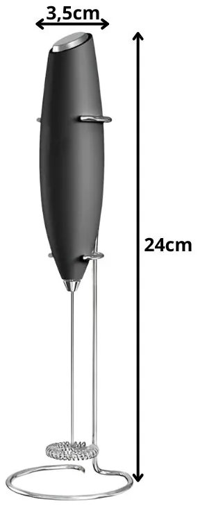 Verk Group Ruční šlehač mléka do kávy, mini elektrický mixér se stojánkem