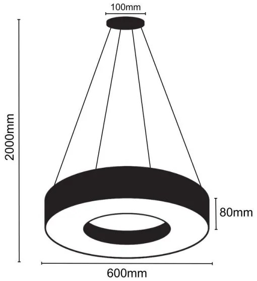 LED Stmívatelný lustr na lanku LED/45W/230V 3000-6500K černá + dálkové ovládání