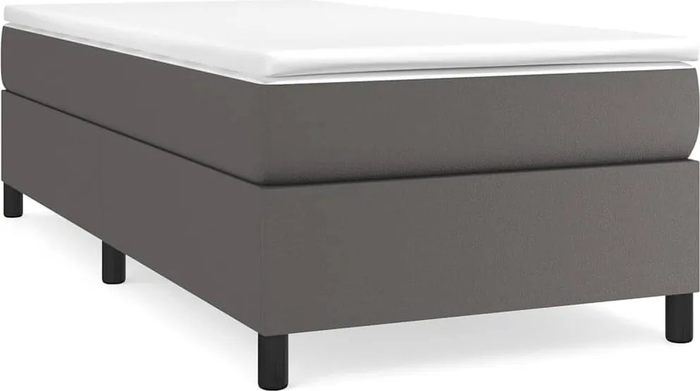 Rám postele s boxspringem šedý 90 x 190 cm umělá kůže 3121021