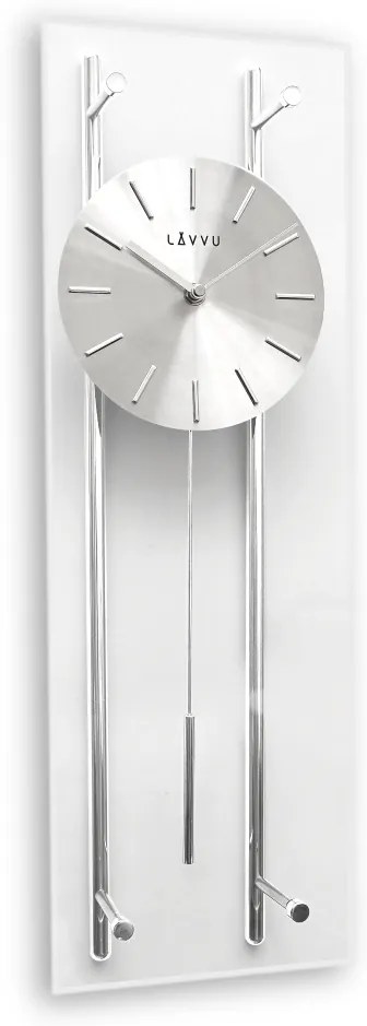 Luxusní stříbrné skleněné kyvadlové hodiny LAVVU PENDULUM LCT3012