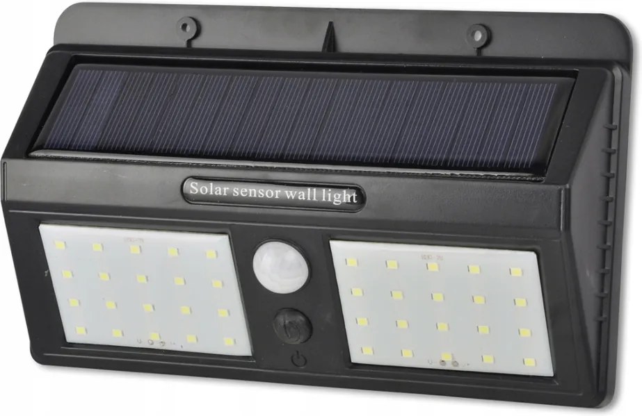 BERGE LED solární svítidlo 40 6W se senzorem pohybu a soumraku - studená bílá