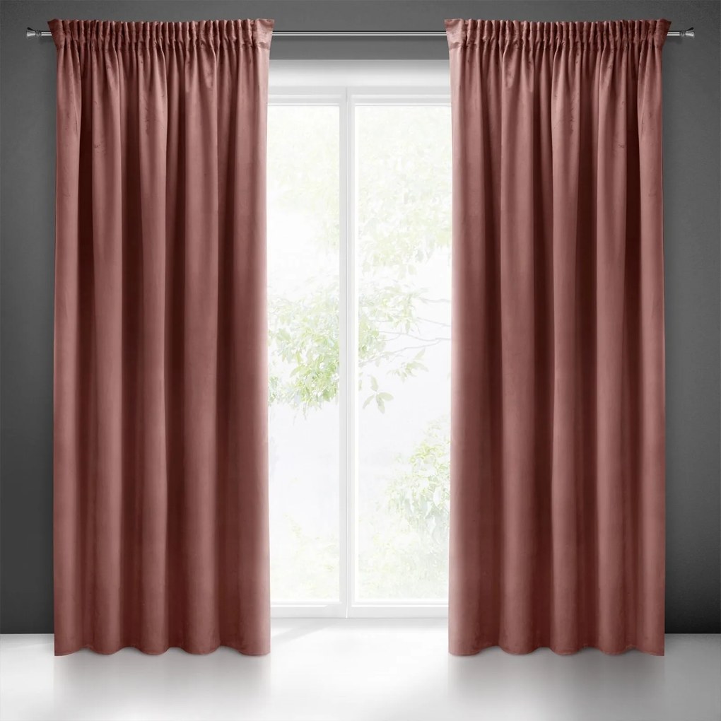 ZATEMŇOVACÍ ZÁVĚS NA PÁSCE PIERRE CARDIN SIBEL 140X270 CM STARORŮŽOVÁ