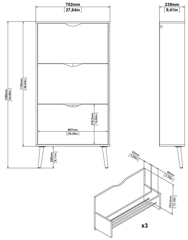 Botník v dubovém dekoru Tvilum Oslo