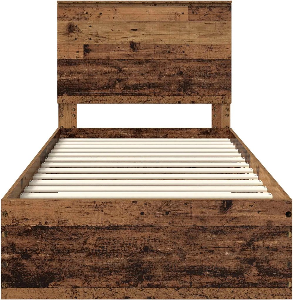 Rám postele s čelo Staré dřevo 90 x 190 cm Kompozitní dřevo 3411366