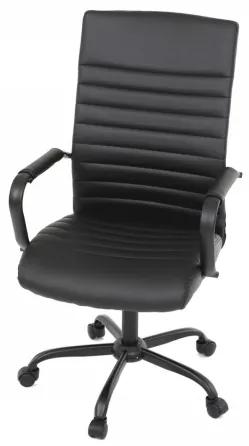 Kancelářská židle černá ekokůže houpací černý kov KA-V306 BK