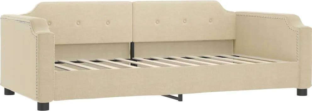Válenda s přistýlkou a zásuvkami krémová 80 x 200 cm textil 3197669