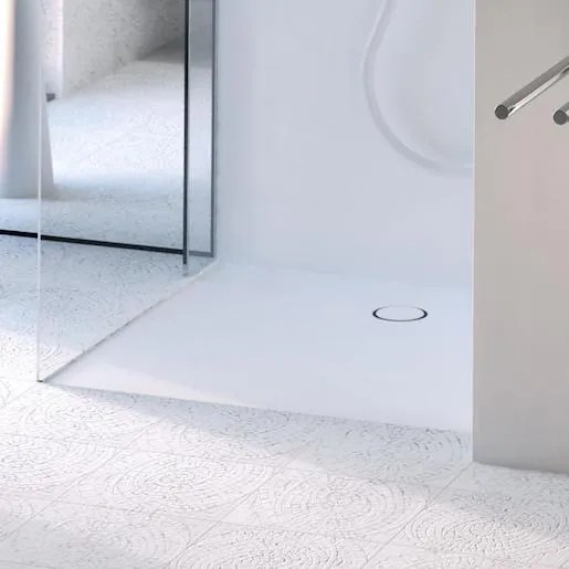 Geberit Setaplano - Plochá sprchová vanička, minerální materiál, bílá - 900x900 mm 154.270.11.1