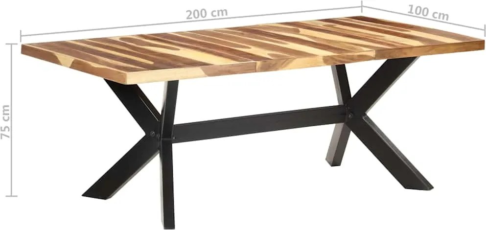 Jídelní stůl 200x100x75 cm masiv s medovou povrchovou úpravou 321549