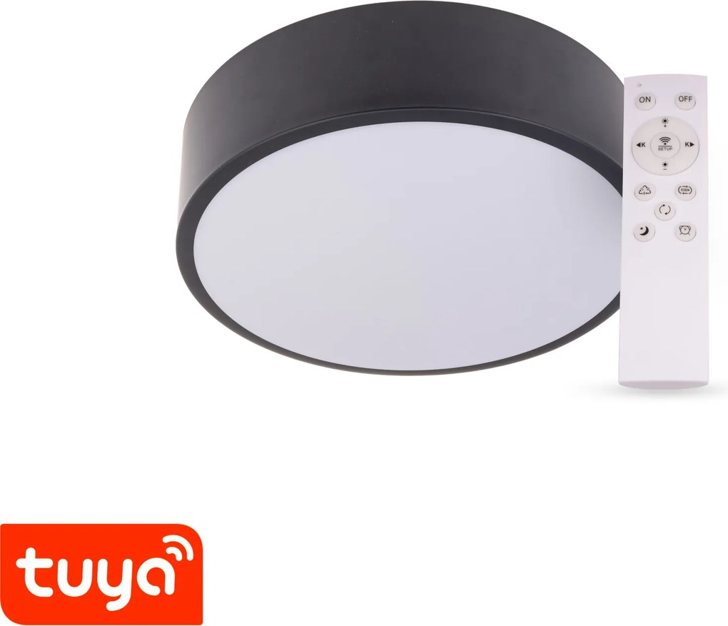 T-LED 105460 SMART Tuya LED svítidlo RENDO 24W CCT kulaté černé CCT