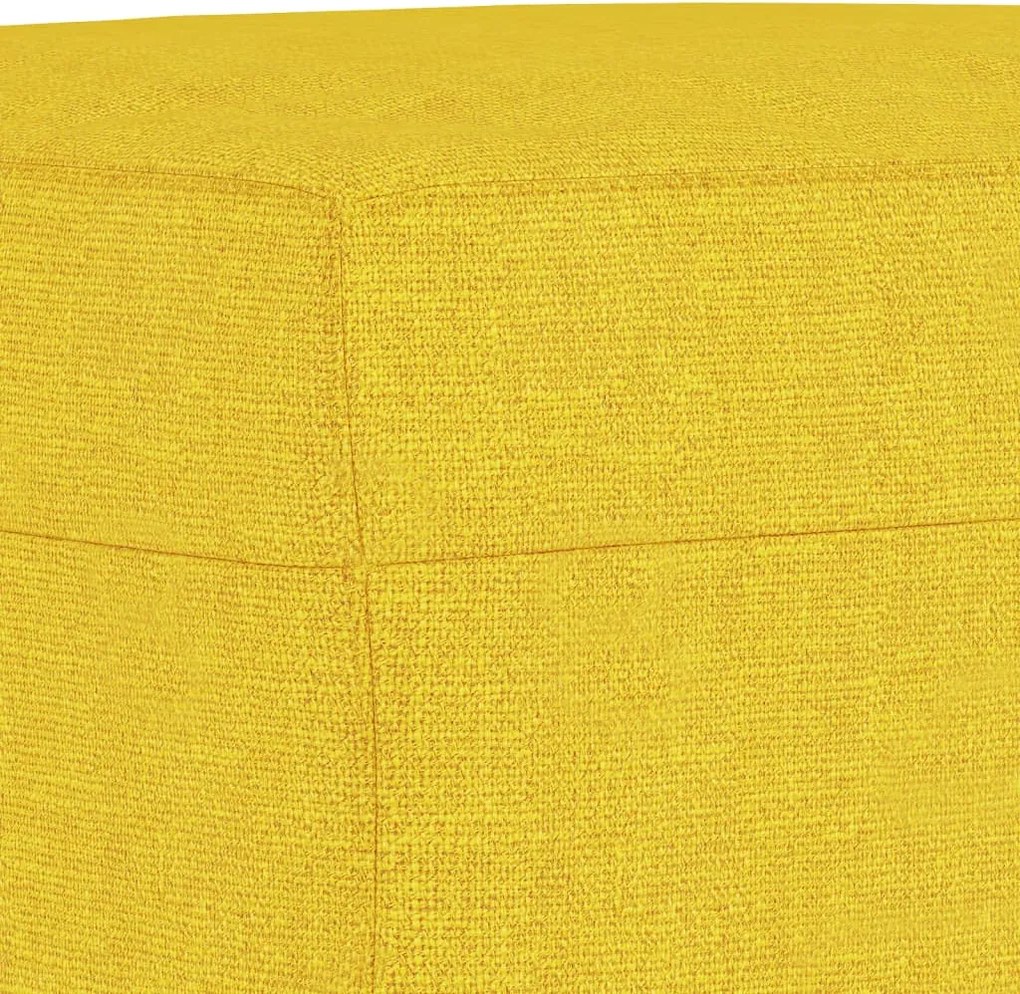 3místná pohovka s podnožkou světle žlutá 180 cm textil 3201156