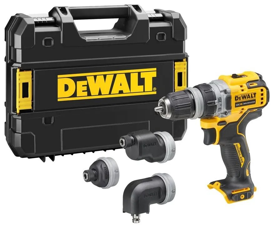 Aku bezuhlíková vrtačka s multifunkční hlavou 4v1 DeWALT DCD703NT12 V (bez akumulátoru a nabíječky)