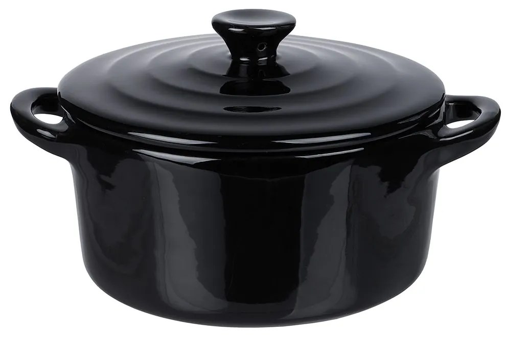 C'EST SI BON Zapékací miska s pokličkou kulatá 600 ml - černá
