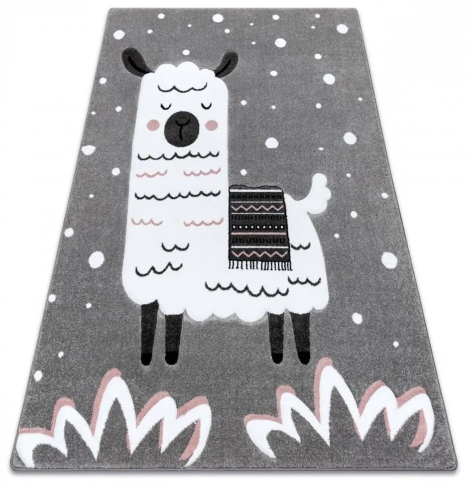 Dětský kusový koberec Lama šedý 140x190cm