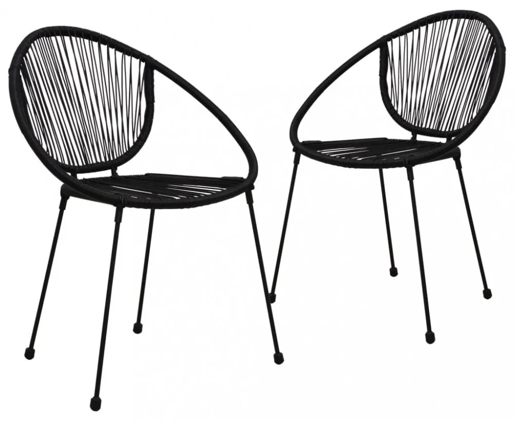 Zahradní bistro set 2+1 PVC ratan černá Dekorhome